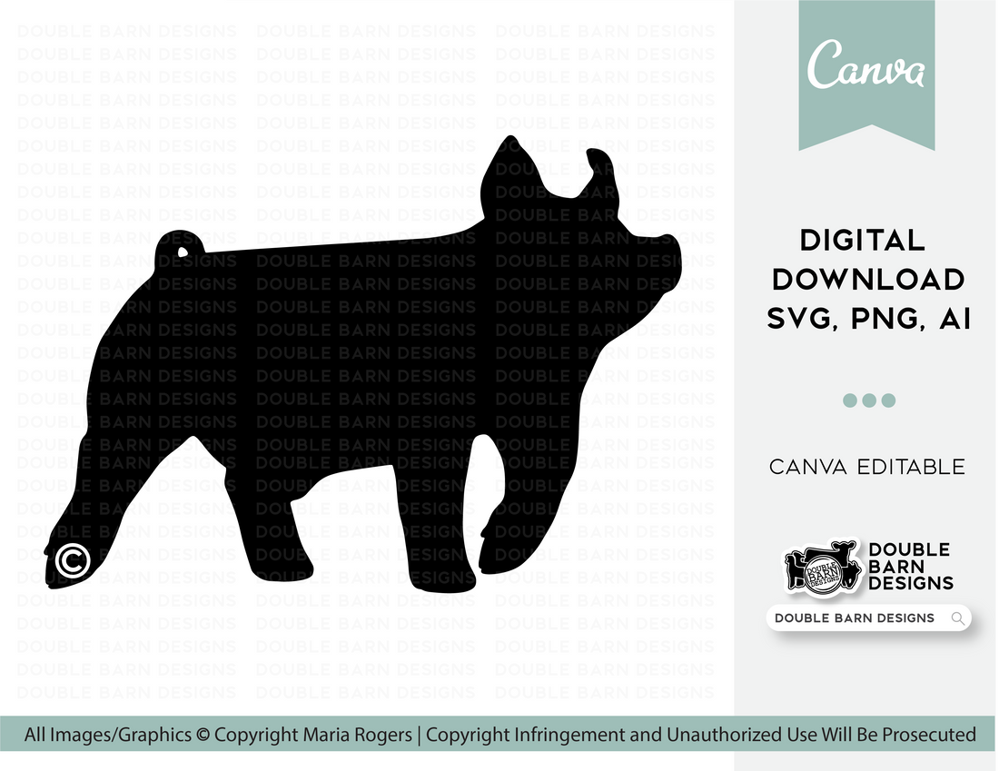 NEW for '23 | Show Pig Digital Download | Outline Version & Silhouette ...