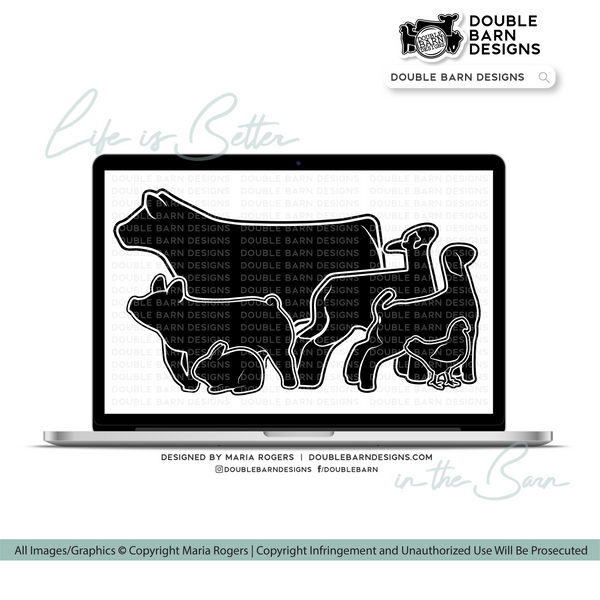 Show Livestock Set Digital Download | Steer - Lamb - Goat - Pig - Chic ...