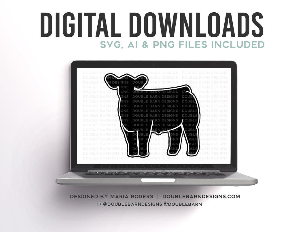 Show Cattle Digital Downloads SVG AI PNG – DoubleBarnDesigns