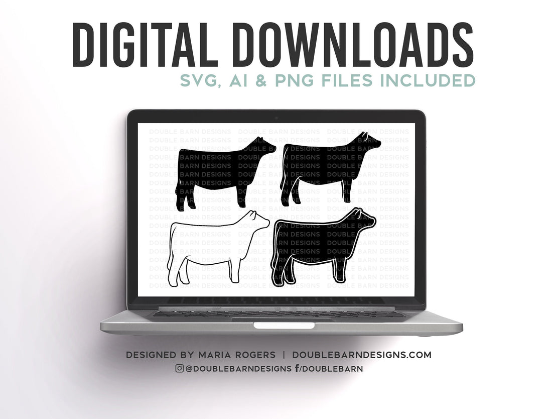 NEW! | Show Heifer Profile Designs | Bundle of Digital Downloads | SVG ...