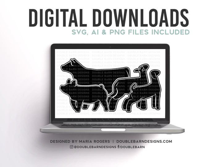 Livestock Set with Heifer Digital Download | Heifer - Lamb - Goat - Pi ...